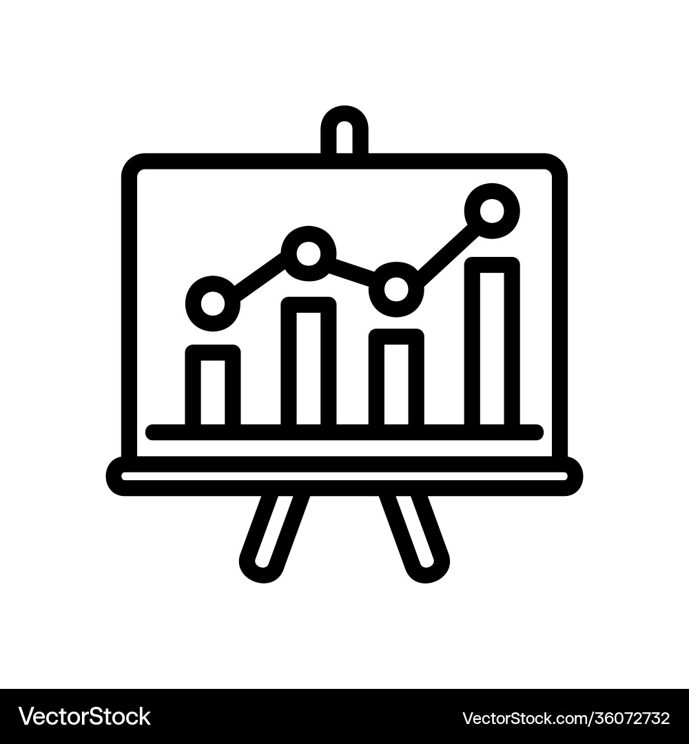 Presentation icon in line style about marketing Vector Image