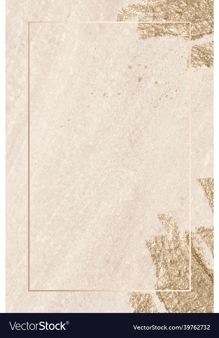 Rectangle gold frame on texture background Vector Image