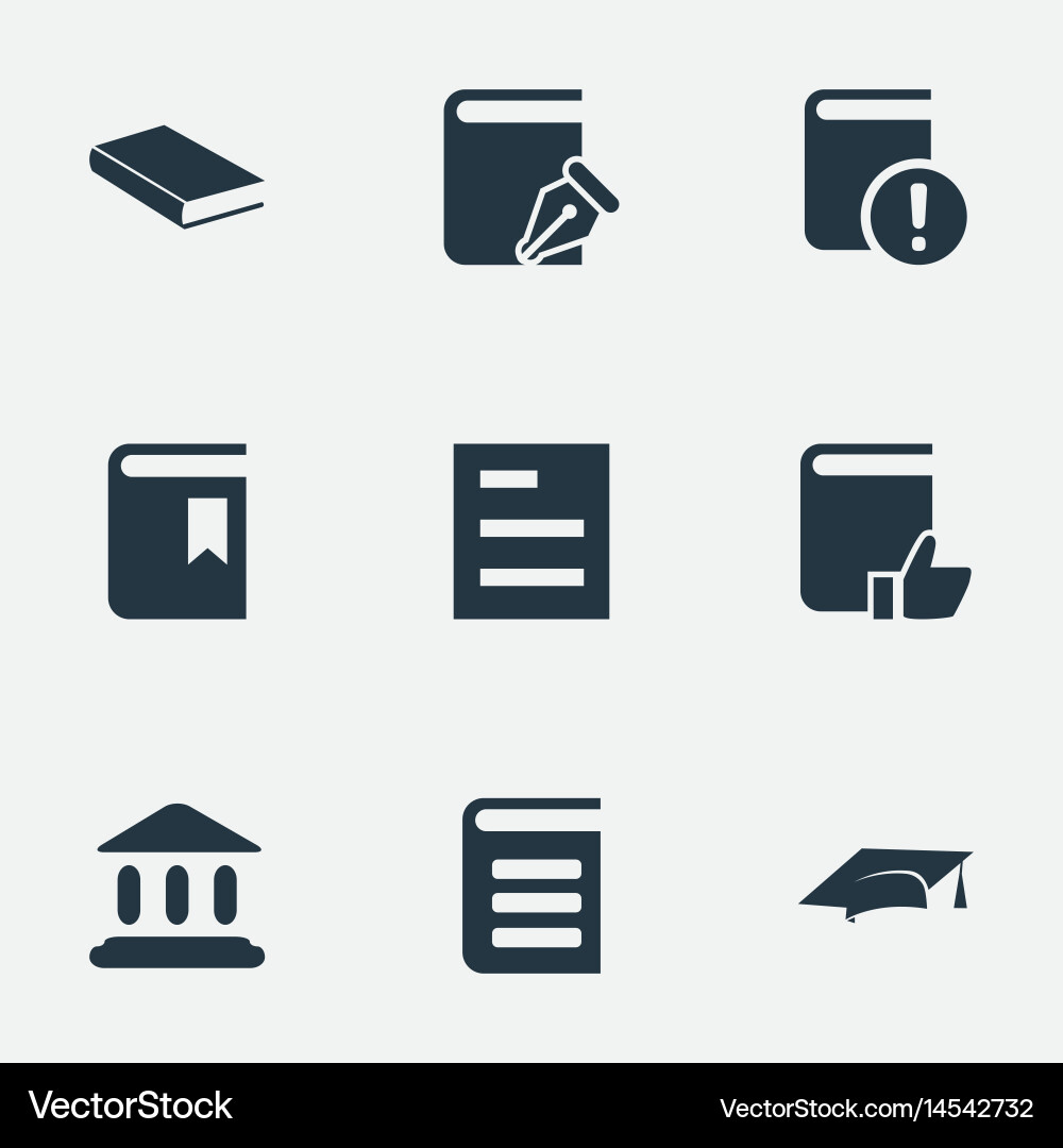Set of simple reading icons Royalty Free Vector Image