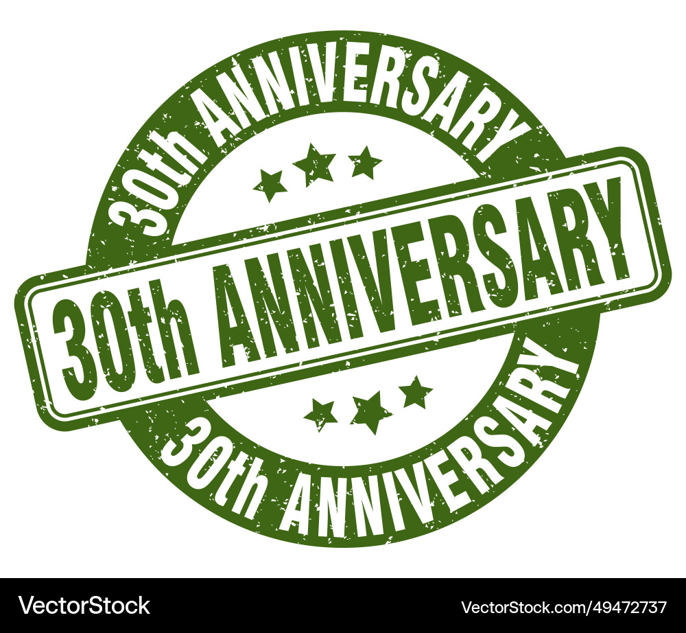 30th anniversary stamp 30th anniversary label Vector Image