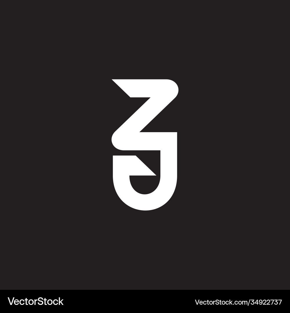 Abstract letter zj simple geometric linear logo Vector Image