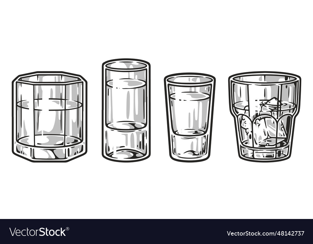 Alcoholic drinks set label monochrome Royalty Free Vector Alcoholic drinks set label monochrome Royalty Free Vector