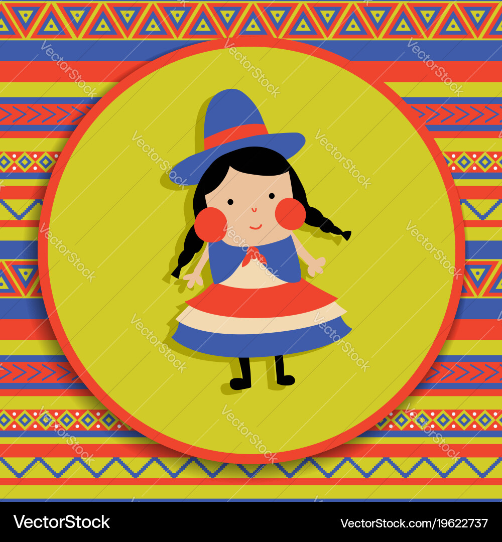 Bolivian girl Royalty Free Vector Image - VectorStock