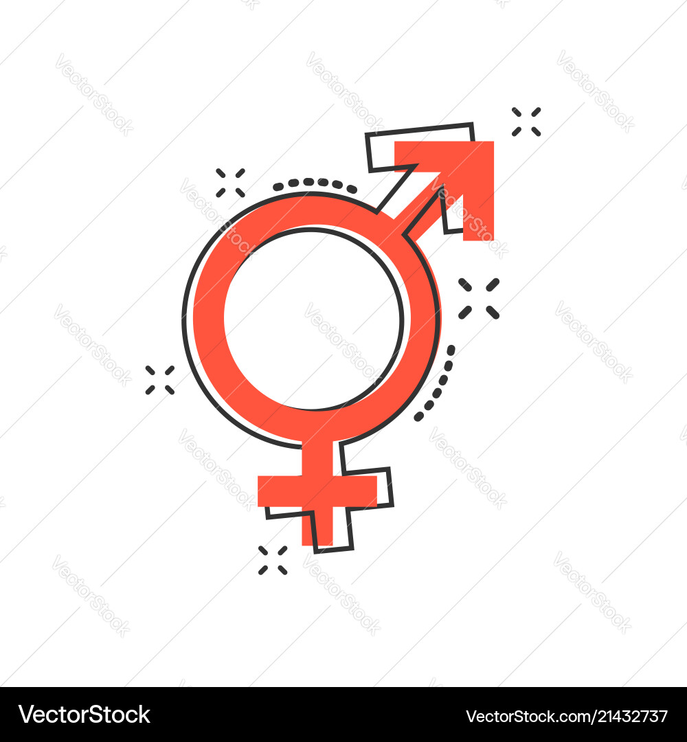 Cartoon gender equal icon in comic style men Vector Image