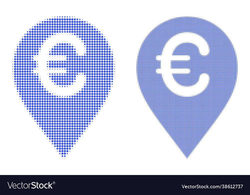 Dot halftone euro map marker icon Royalty Free Vector Image Dot halftone euro map marker icon Royalty Free Vector Image