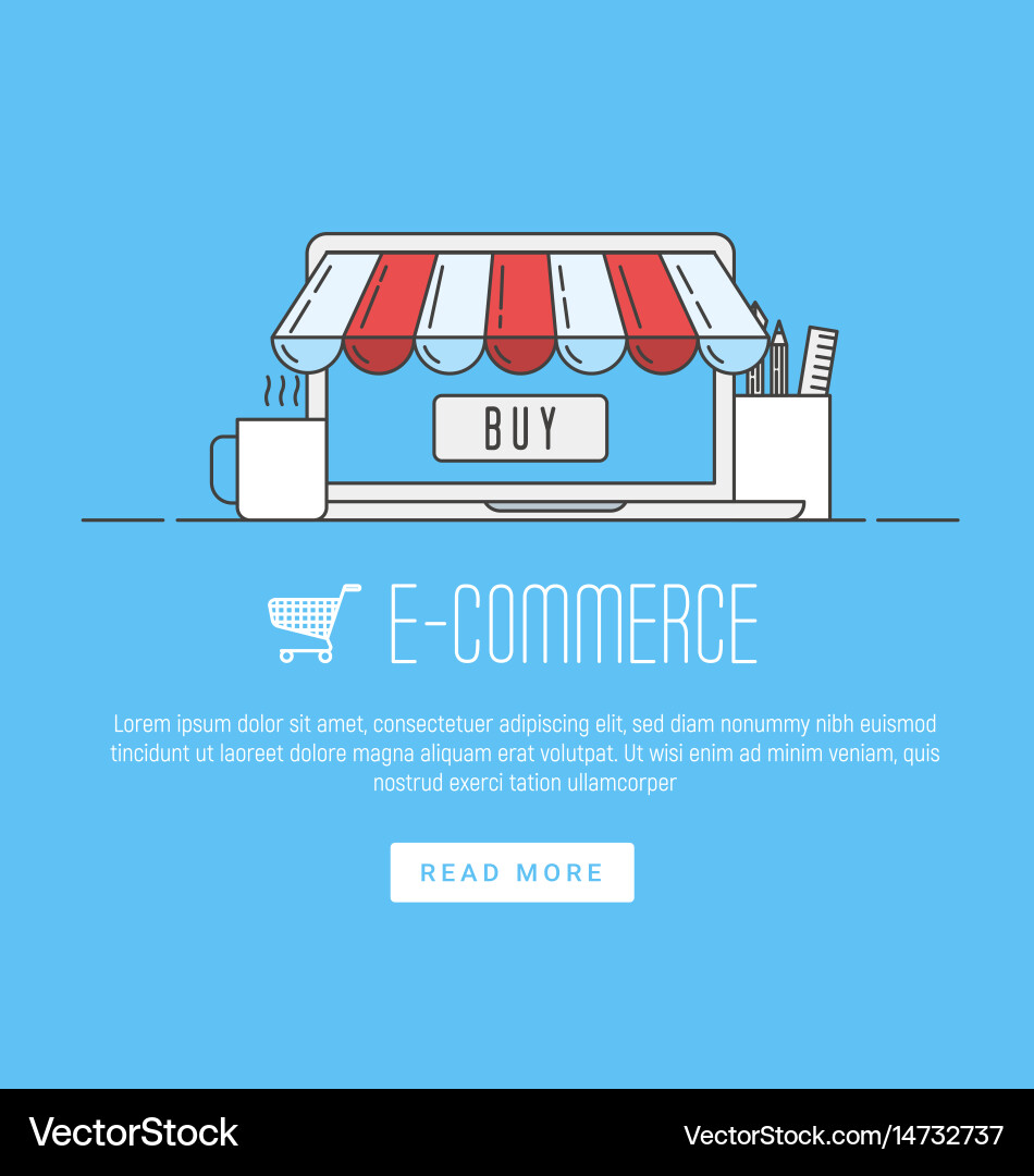 E-commerce pay online and shopping concept Vector Image