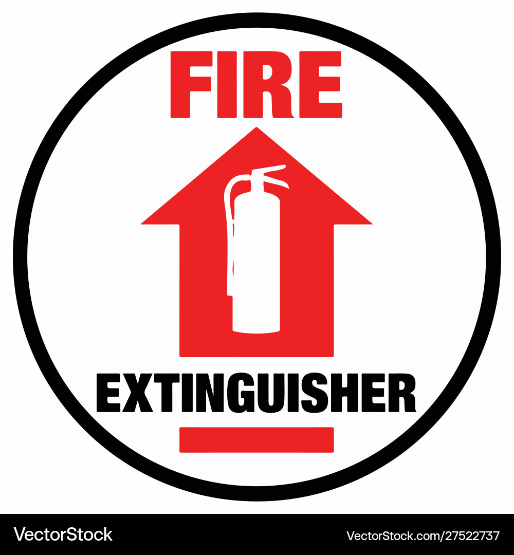 Fire extinguisher floor sign eps 10 Royalty Free Vector