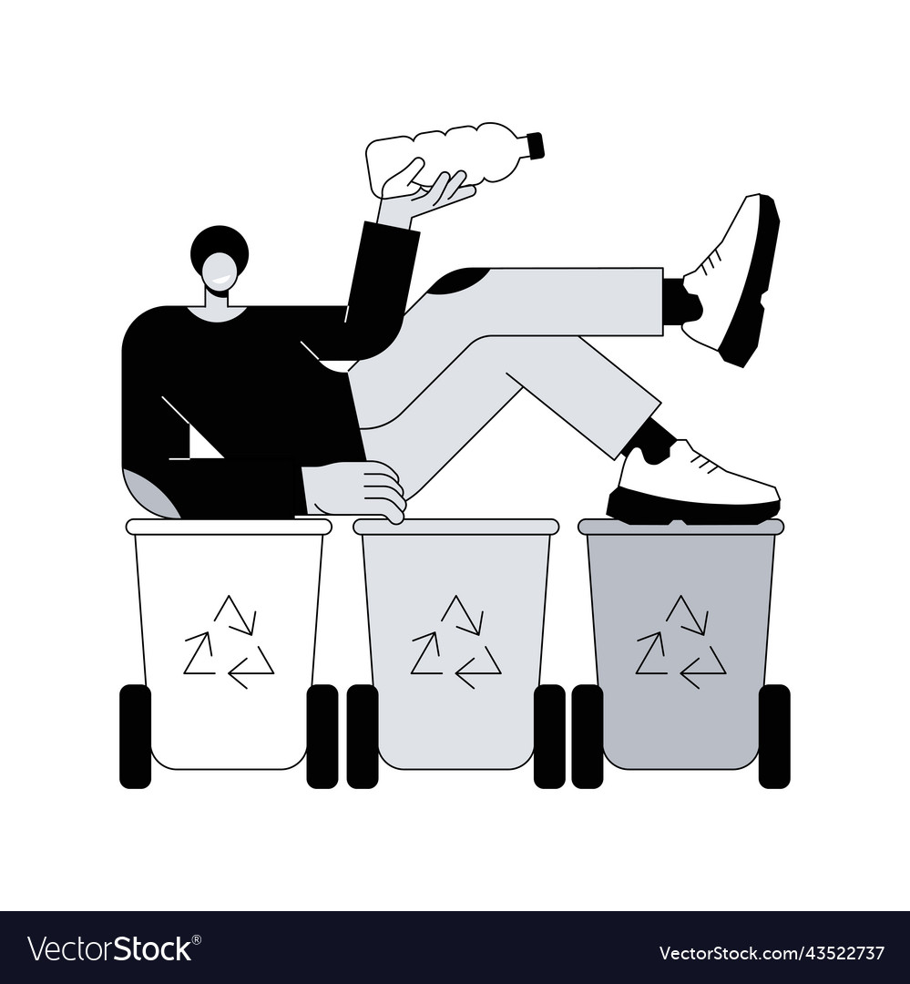 Garbage collection and sorting abstract concept Vector Image