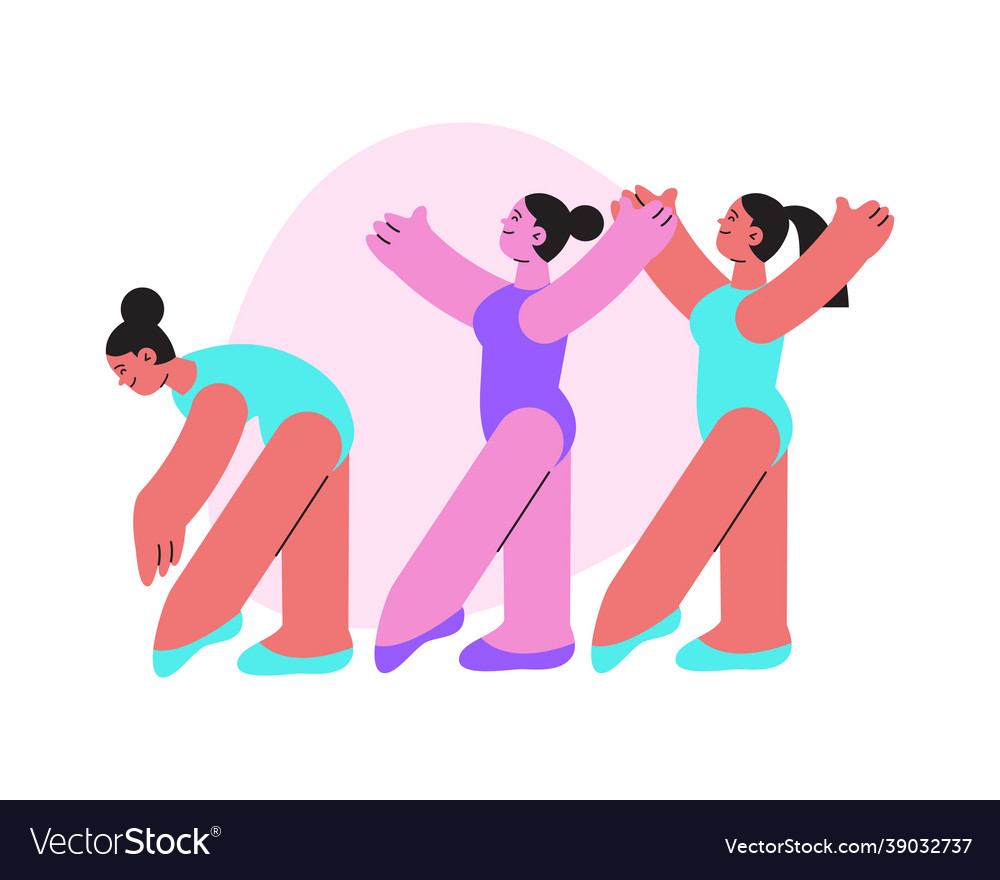 Group dancing school composition Royalty Free Vector Image