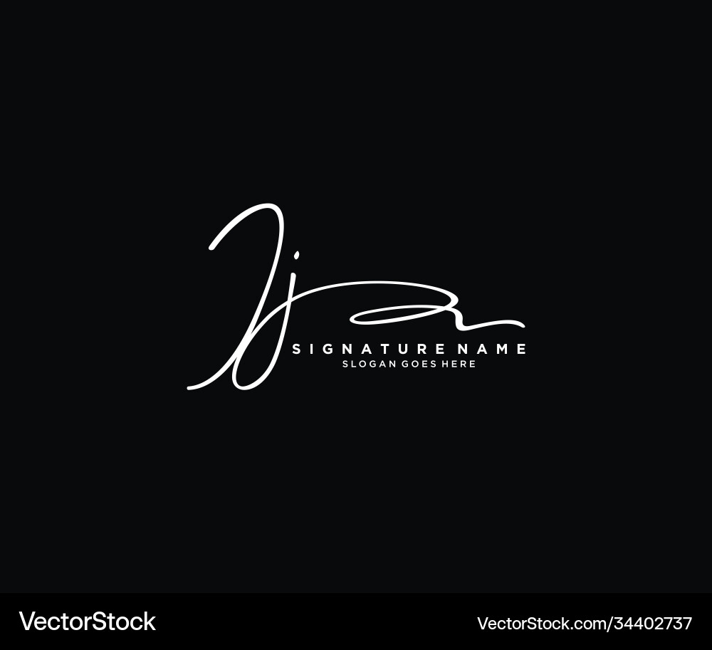 Letter ij signature logo template Royalty Free Vector Image