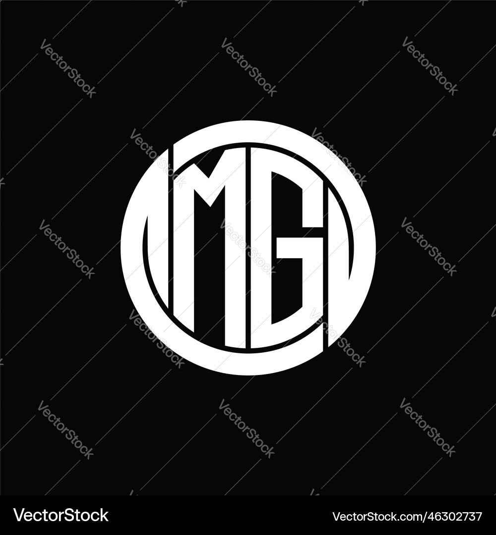 Mg logo monogram shield inside circle shape Vector Image
