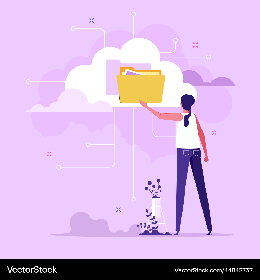 Online service for file management and digital Vector Image