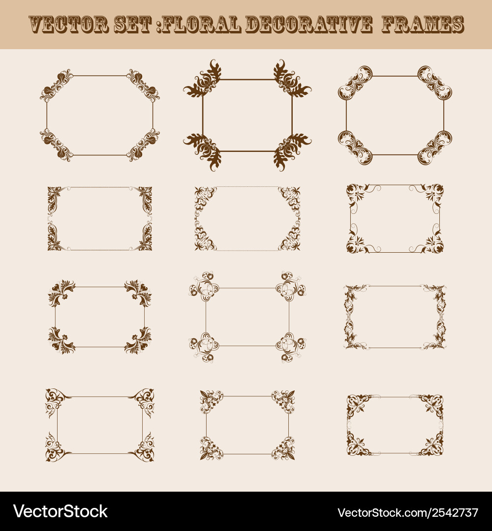 Set of decorative frames Royalty Free Vector Image