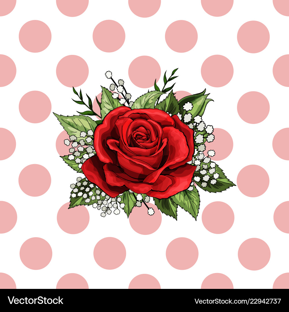 Simply seamless pattern of light pink rose Vector Image