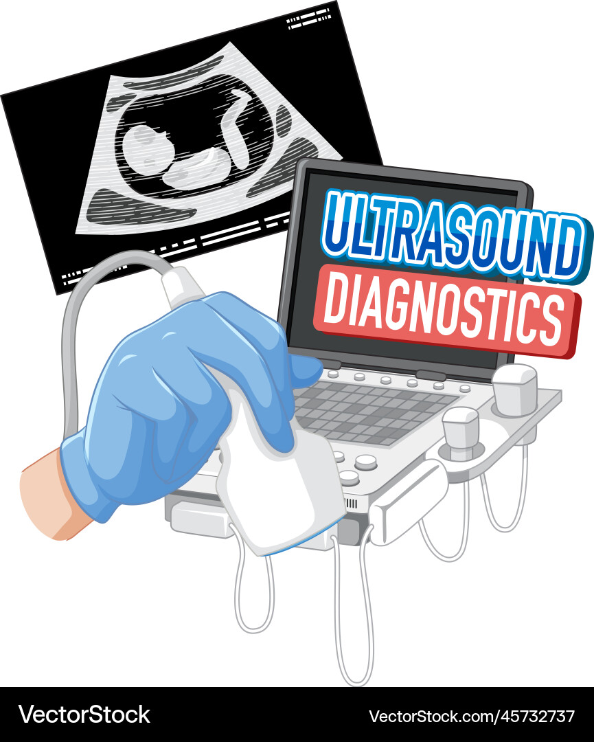 Ultrasound diagnostics text for banner or poster Vector Image