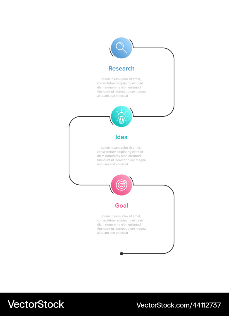 Vertical infographic design with icons and 3 Vector Image