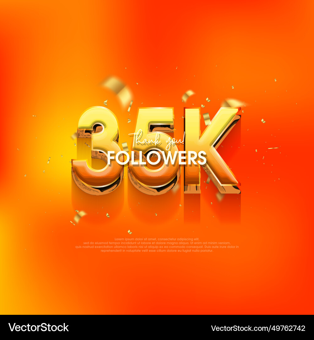 35k followers speech background with a bright Vector Image