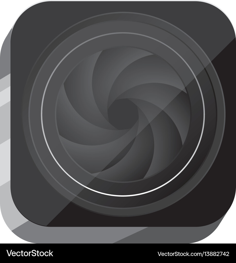 3d button close lens of digital camera Royalty Free Vector