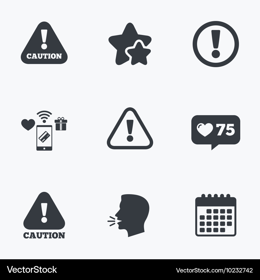 Attention caution signs hazard warning icons Vector Image