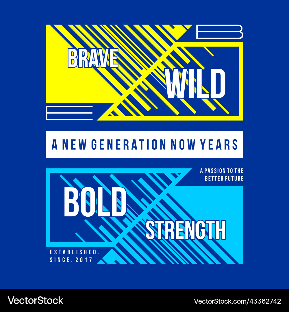 Be brave bold slogan lettering graphic Royalty Free Vector
