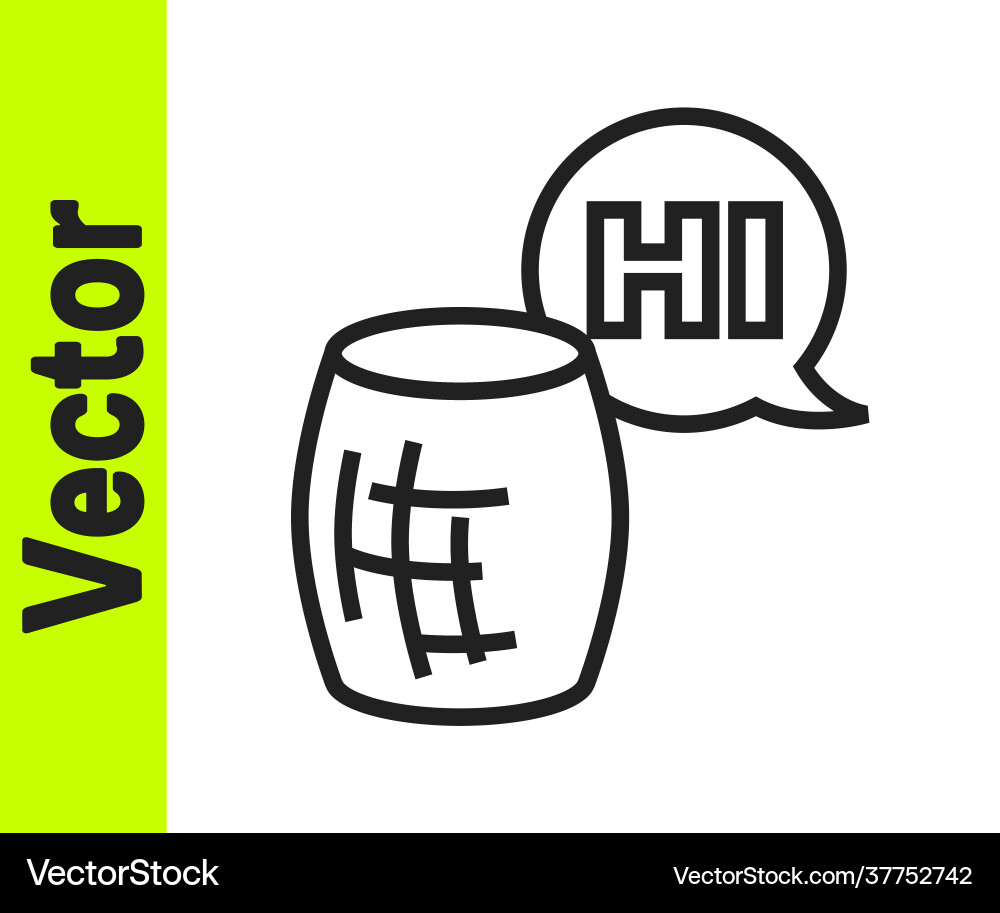 Black line voice assistant icon isolated on white Vector Image