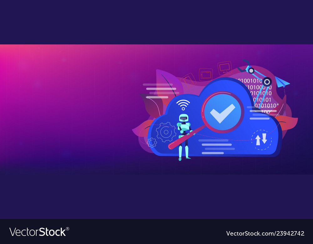 Cloud robotics header banner Royalty Free Vector Image