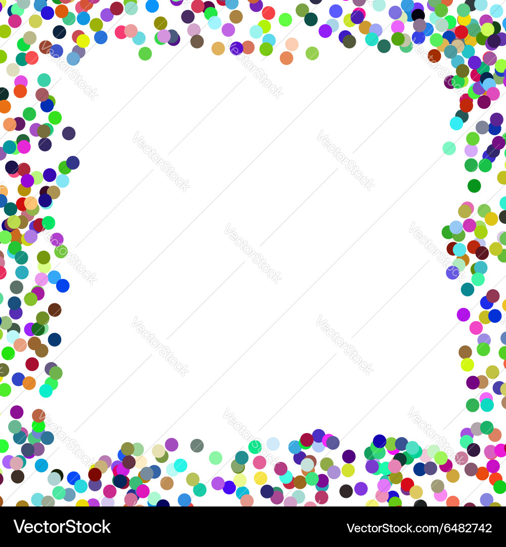 Colorful confetti frame Royalty Free Vector Image