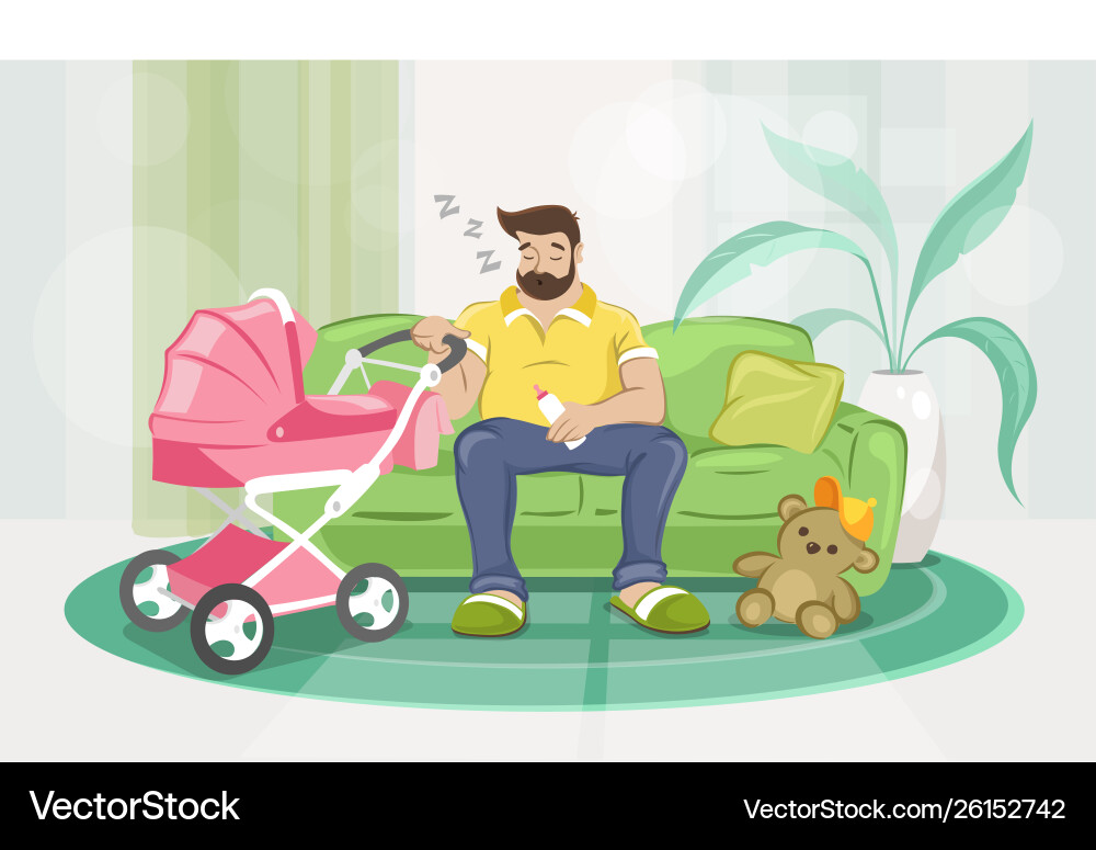 Colourful paternity leave and fell Royalty Free Vector Image
