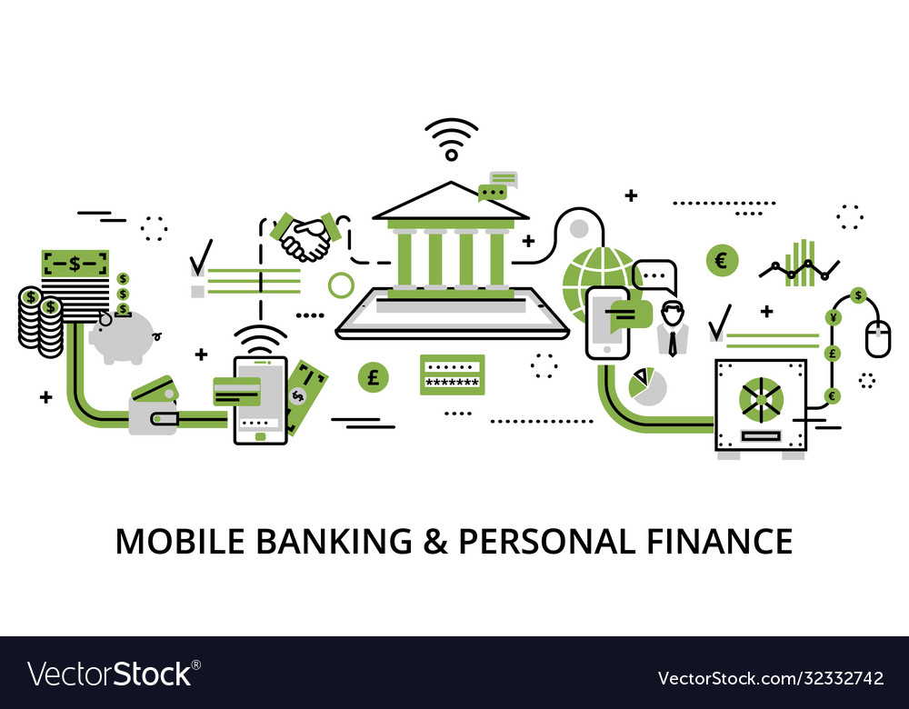 Infographic concept mobile banking Royalty Free Vector Image