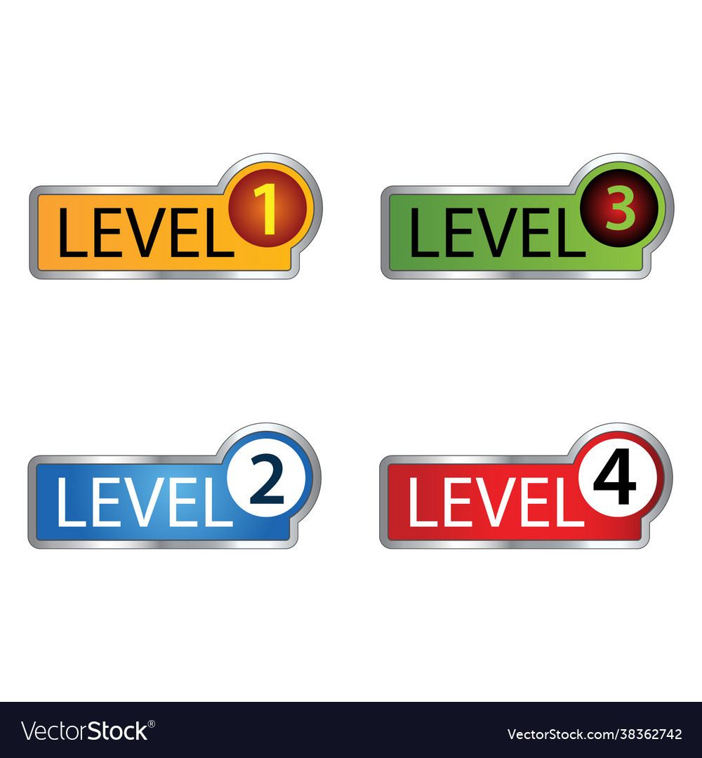 Level button flat design Royalty Free Vector Image