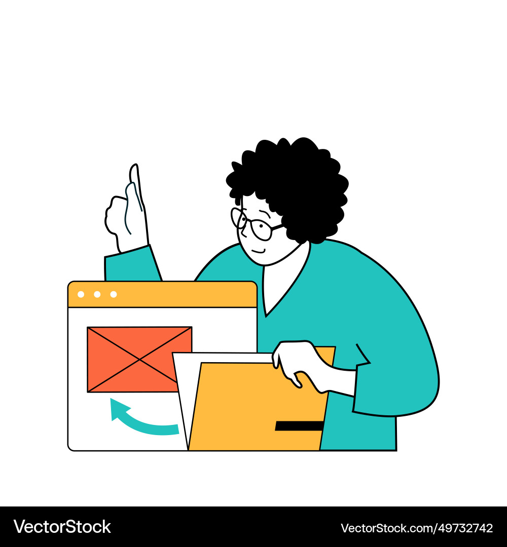 Marketing and development concept with cartoon Vector Image