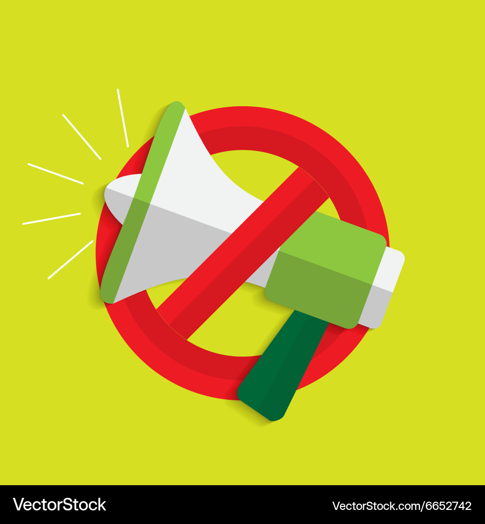 No noise concept Royalty Free Vector Image - VectorStock