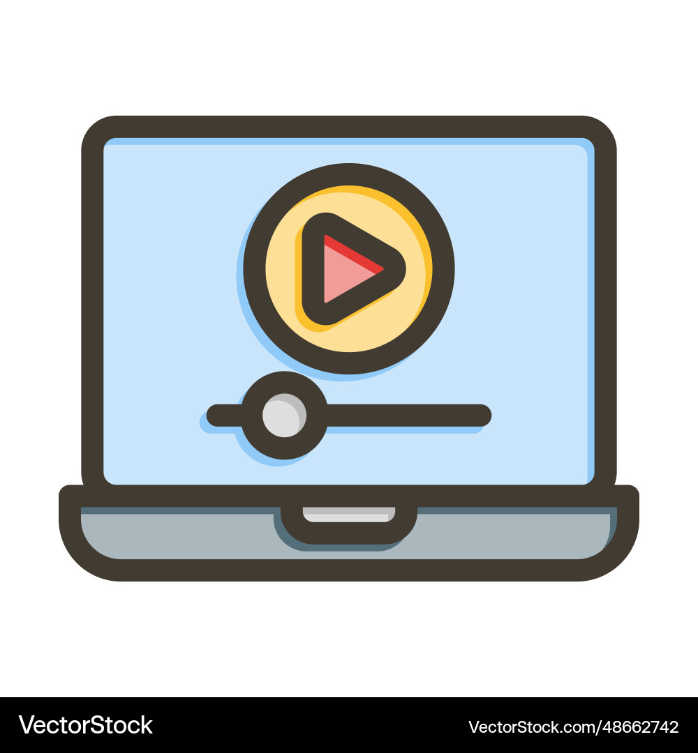 Online streaming thick line filled colors icon Vector Image