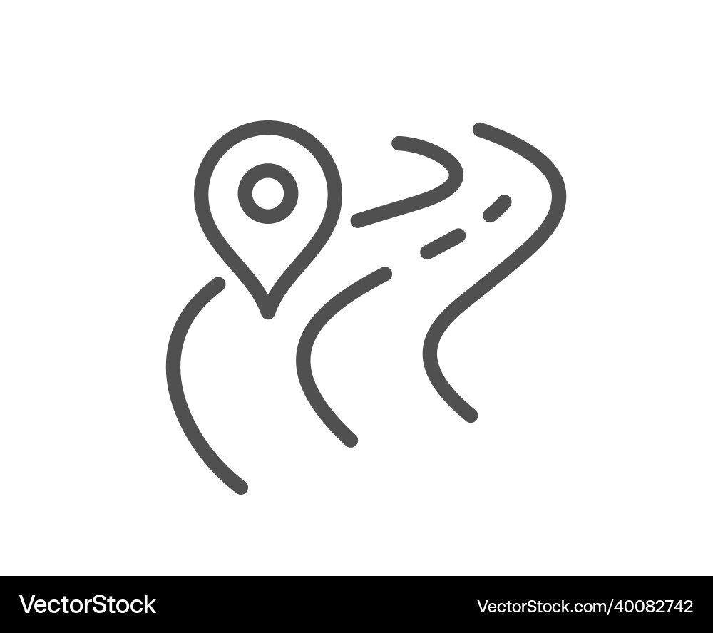 Road line icon journey path sign Royalty Free Vector Image