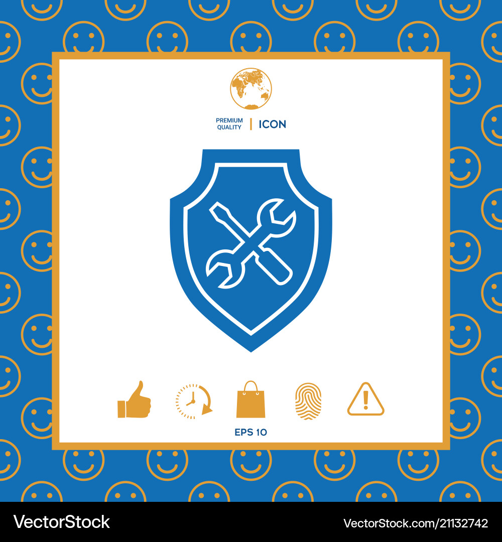 Service icon - shield with screwdriver and wrench Vector Image
