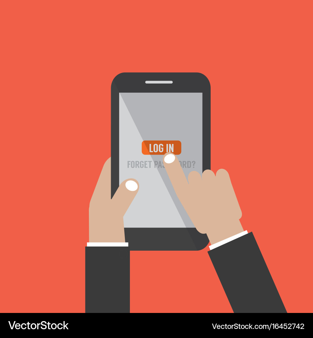 Smart phone user login form page and sign in Vector Image
