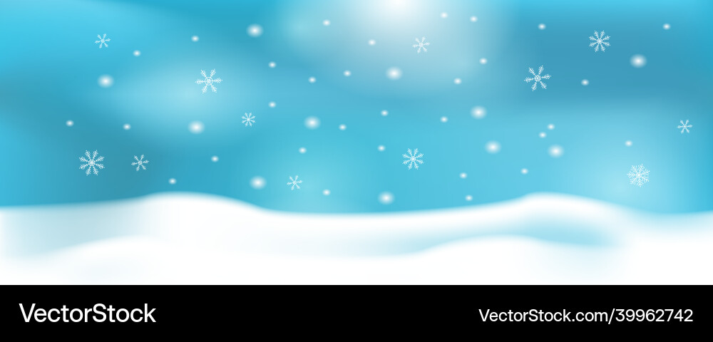 Winter snowflake banner background with snow Vector Image