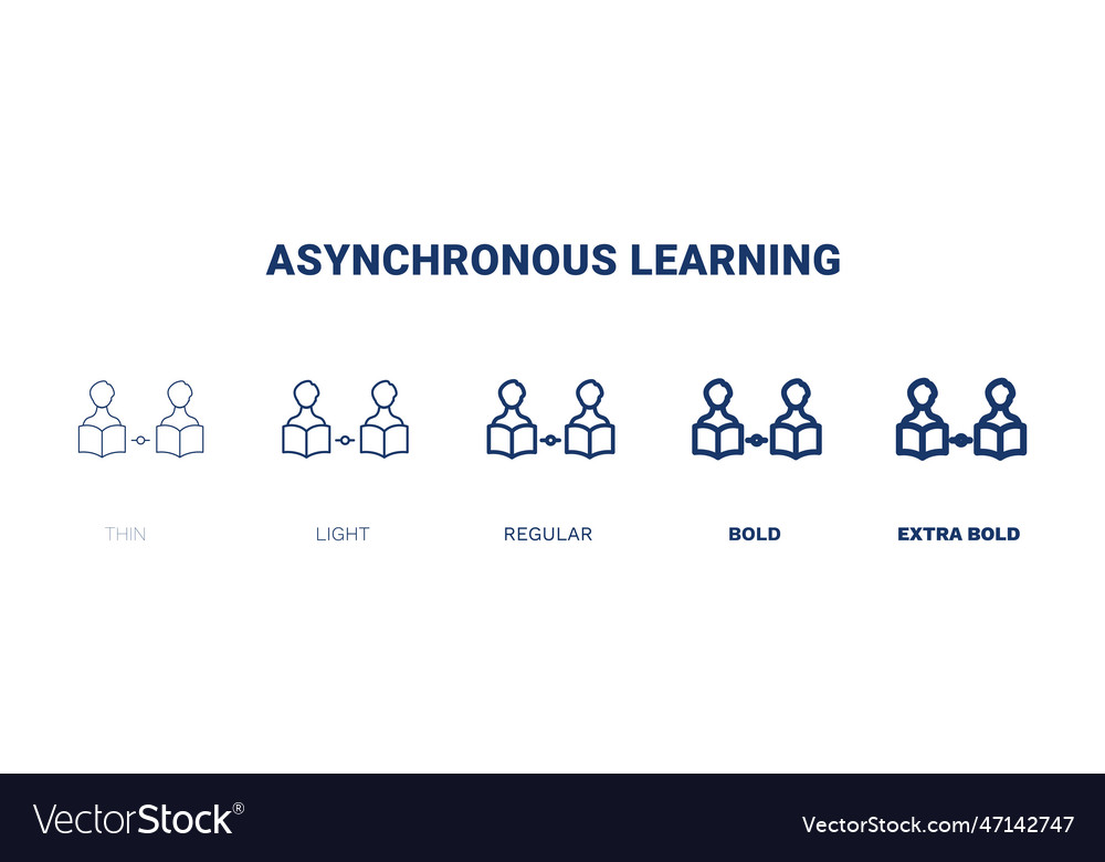 Asynchronous learning icon thin light regular Vector Image Asynchronous learning icon thin light regular Vector Image