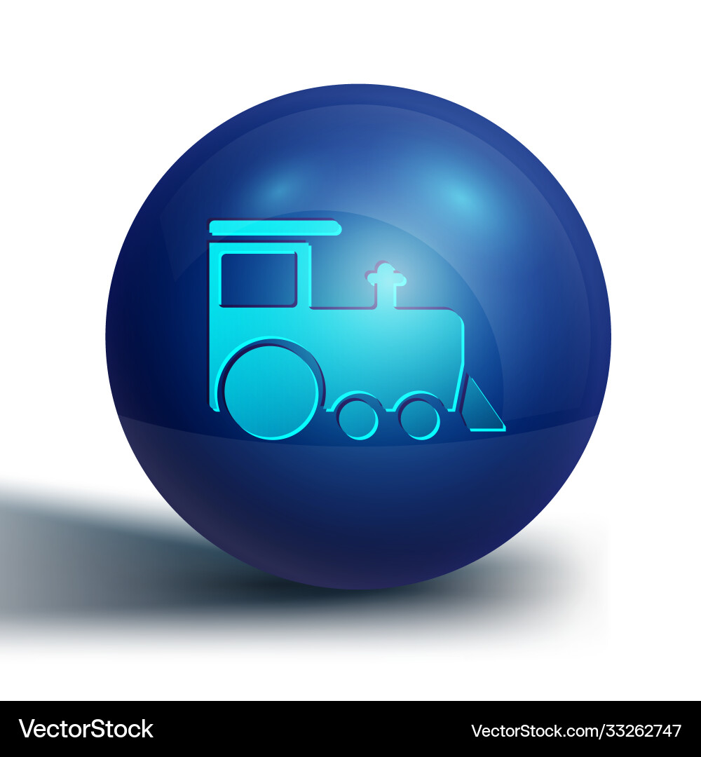 Blue toy train icon isolated on white background Vector Image