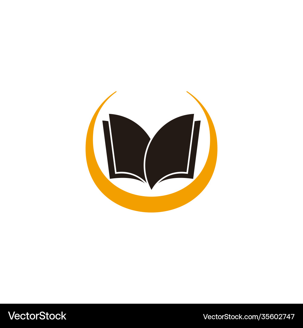 Book curves silhouette simple geometric logo Vector Image