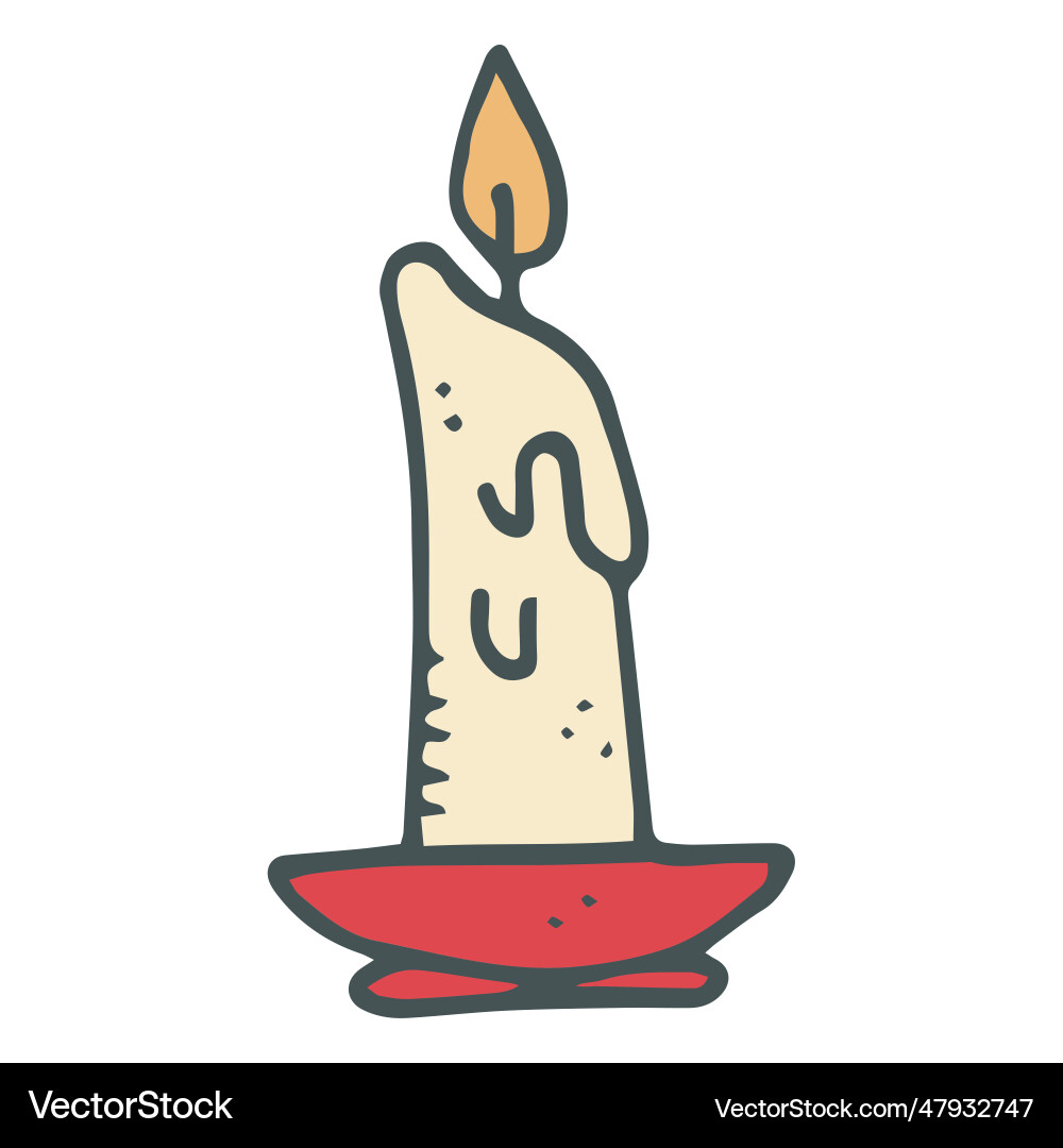Candle hand drawn cartoon icon 51 Royalty Free Vector Image