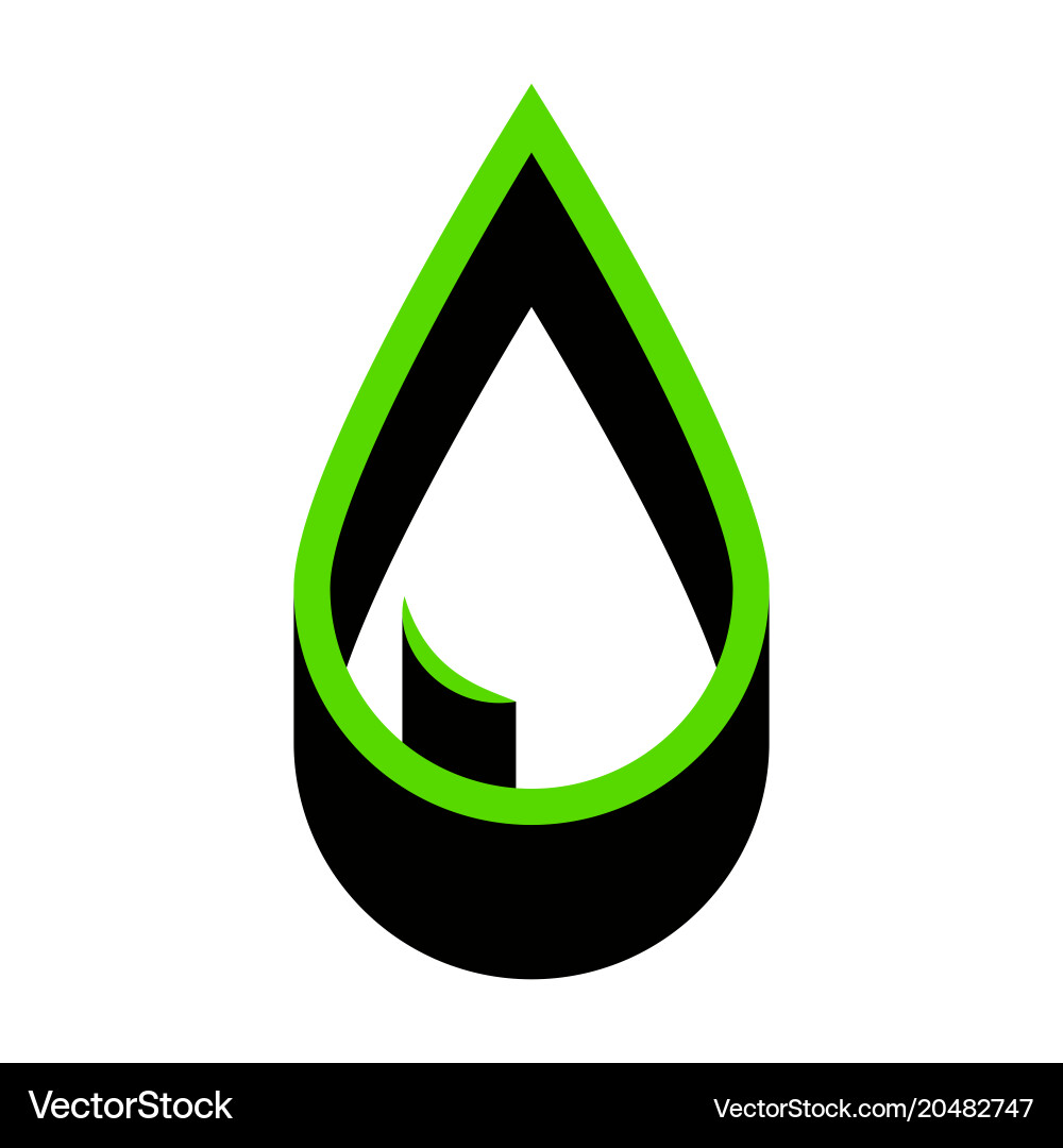 Drop water sign green 3d icon Royalty Free Vector Image