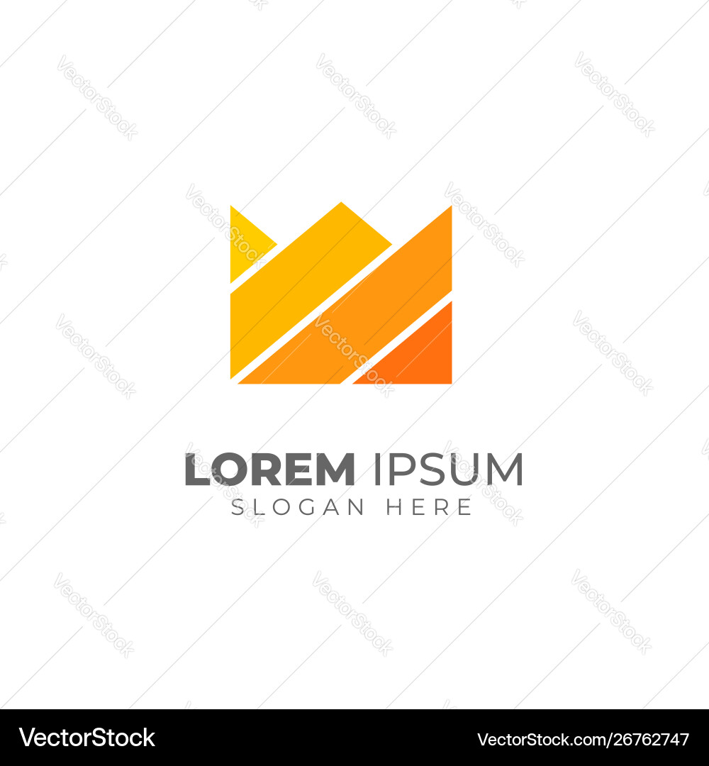 Geometric minimalist crown icon logo design Vector Image