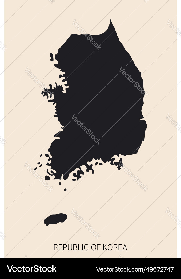 Highly detailed south korea map with borders Vector Image