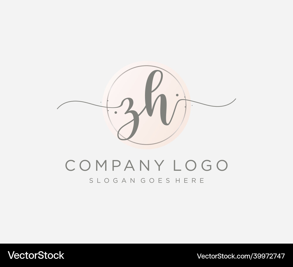 Initial zh feminine logo usable for nature salon Vector Image