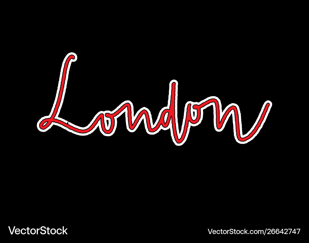London hand lettering on black background Vector Image