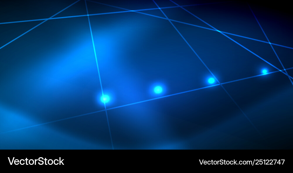 Neon glowing techno lines blue hi-tech futuristic Vector Image