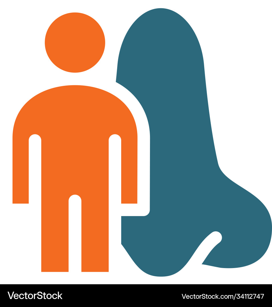 Nose with man colored icon human olfactory organ Vector Image