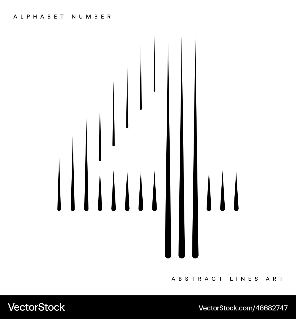 Number four 4 logo lines abstract modern art Vector Image