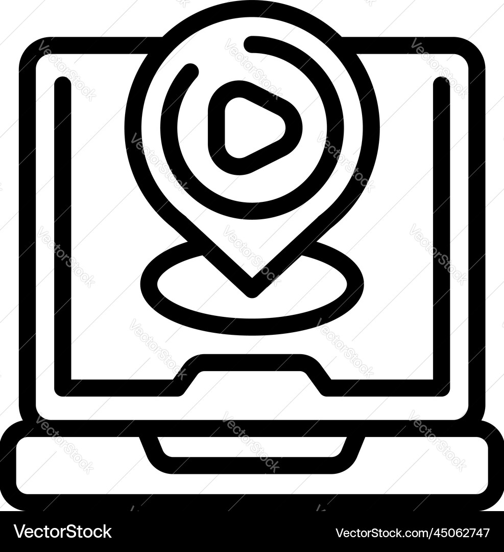 Online play icon outline game mobile Royalty Free Vector